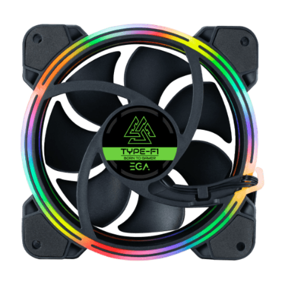 (FANCASE) EGA Type F1 120mm Fan Multicolor Lighting 4-pin Molex