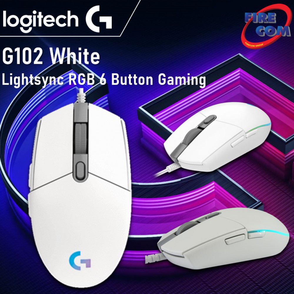 (Mouse)Logitech G102 White Lightsync RGB 6 Button Gaming