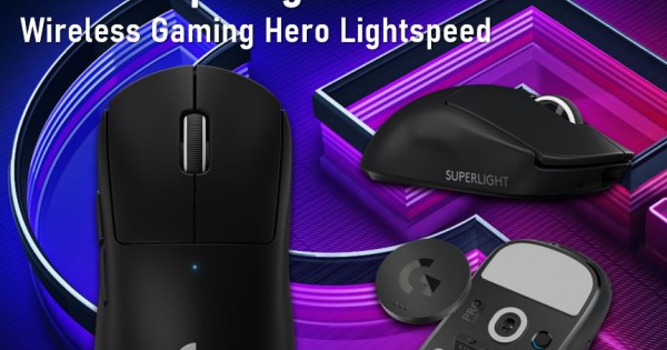 (Mouse)Logitech Pro X Superlight Black Wireless Gaming Hero Lightspeed