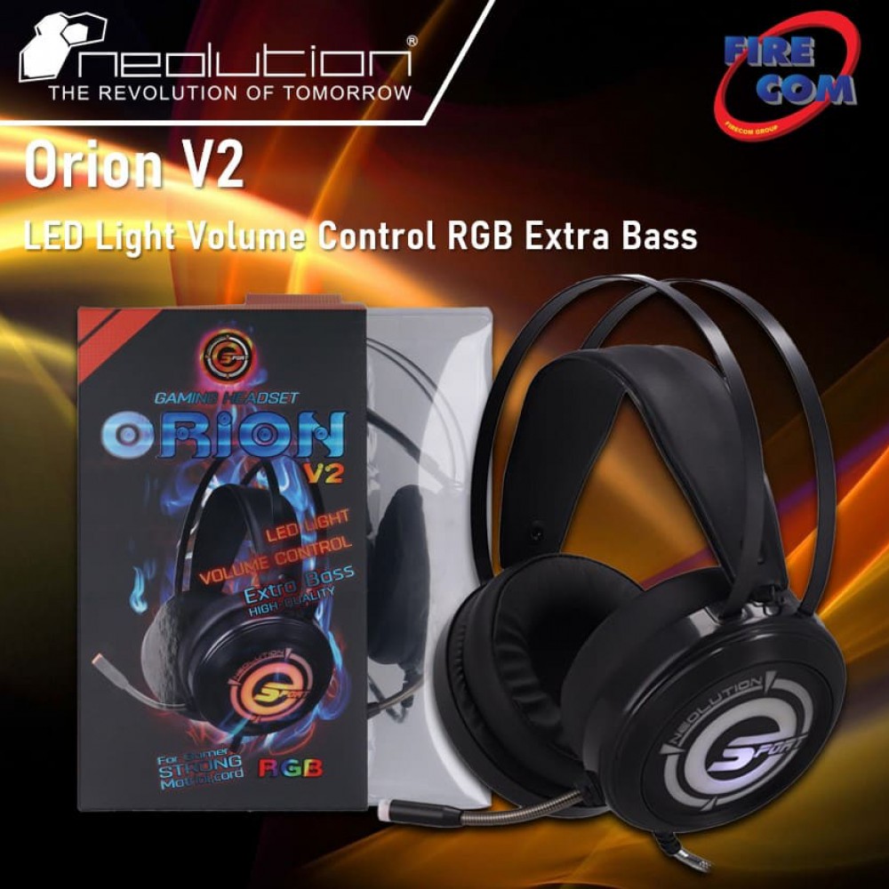 (HEADSET) Neolution Orion V2 LED Light Volume Control RGB Extra Bass
