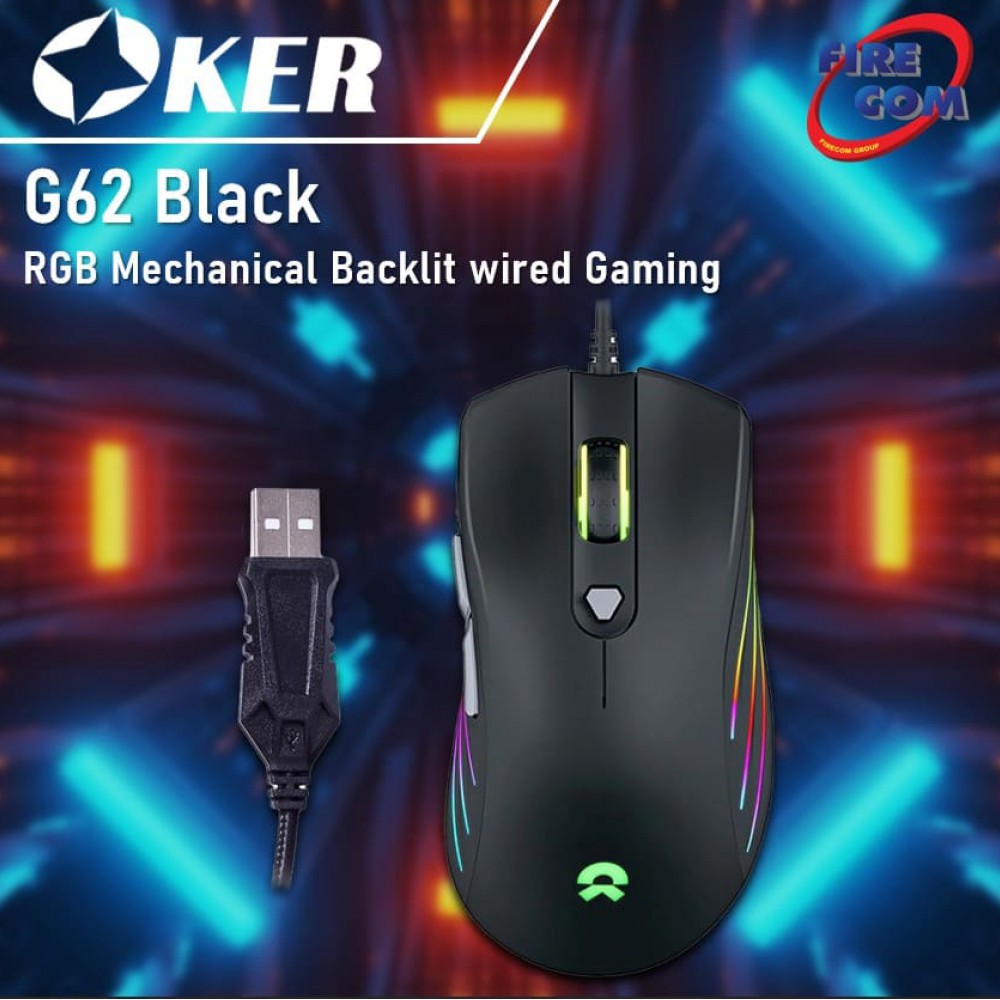 (Mouse)Oker G62 Black RGB Mechanical Backlit wired Gaming