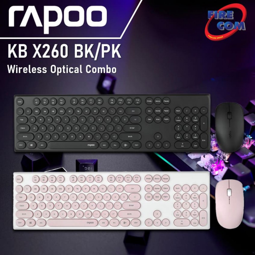 (KEYBOARD&MOUSE) Rapoo KB X260 BK/PK Wireless Optical Combo