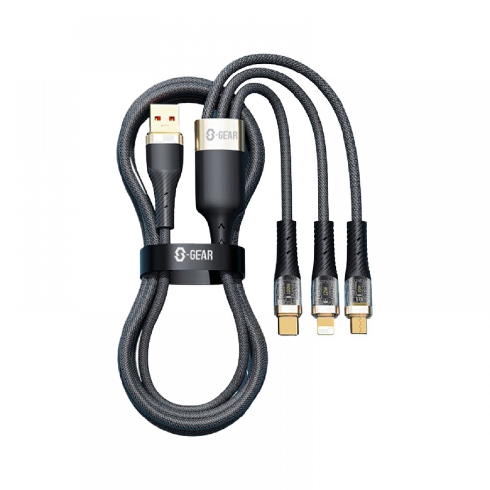 Sgear CA003 3in1 Type-C,Micro,Lightning 1.5m 6A 100W สามารถออกใบกำกับ ...