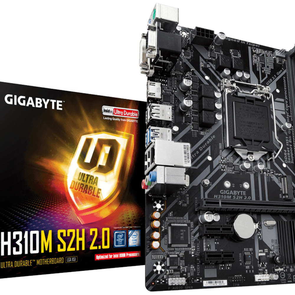 MAINBOARD GIGABYTE GA-H310M S2H 2.0 (Socket1151)DDR4 Support Win7.1