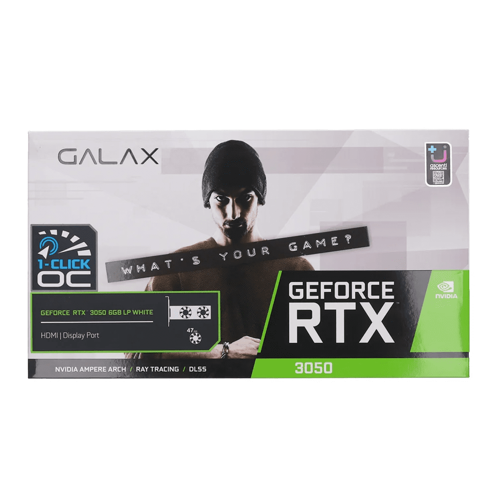 VGA GALAX RTX 3050 6Gb LP White GDDR6 96Bit 1-Click OC (RTX3050 6GB LP White PCI-E GDDR6 96Bit ...