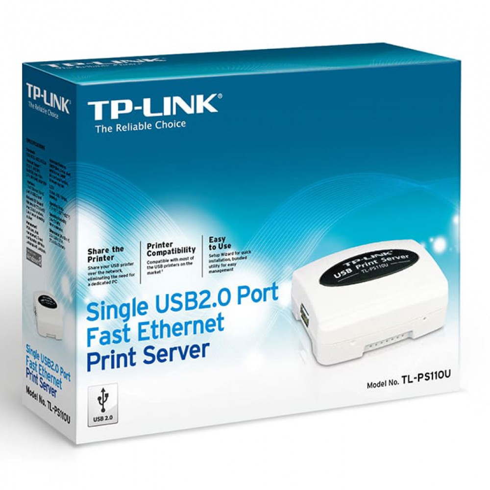 PRINT SERVER TP-LINK TL-PS110U 10/100 Single USB2.0 Port Fast Ethernat