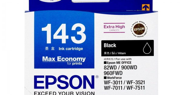 INK EPSON 143 Black (T143190) Ink Cartridge - BIX2 (TBS, L size)ME900WD ...